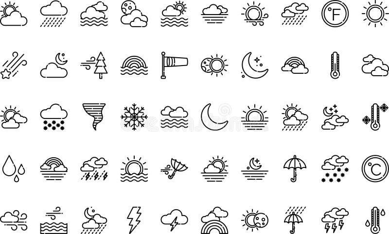 Weather Icons High-Quality Vector Icons Collection with Editable Stroke ...