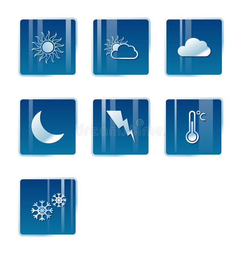 Weather Icons, Moon, Sun, Cloud Stock Vector - Illustration of climate ...