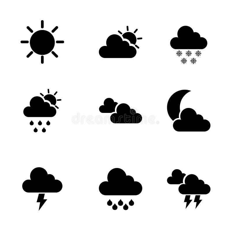 Weather icons stock vector. Illustration of color, meteorology - 31092445