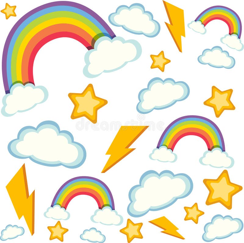 Weather Icons Seamless Pattern Stock Vector - Illustration of planet ...