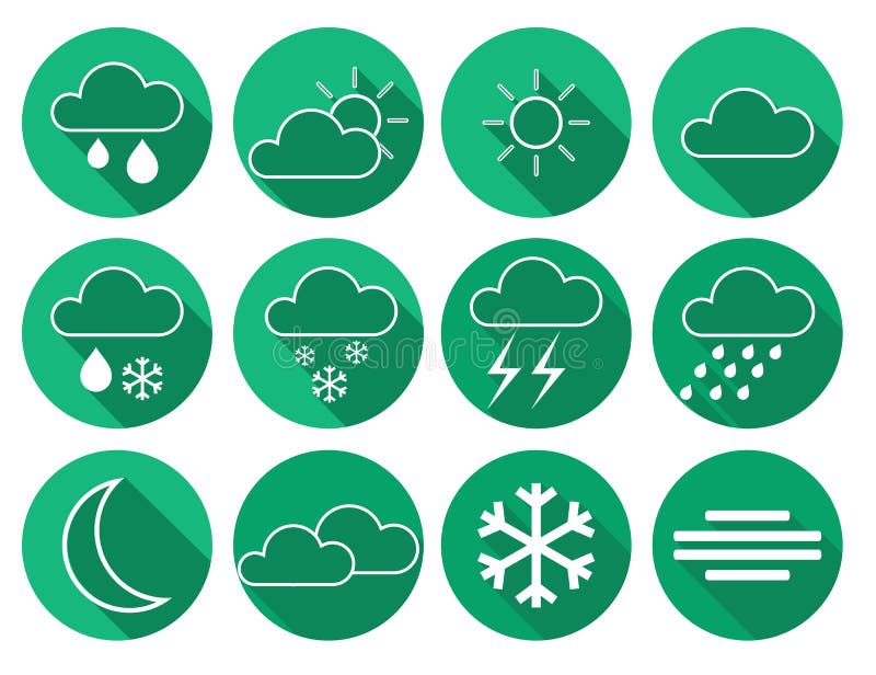 Set of Weather Blue Icons - Map Pointer Style Stock Vector ...
