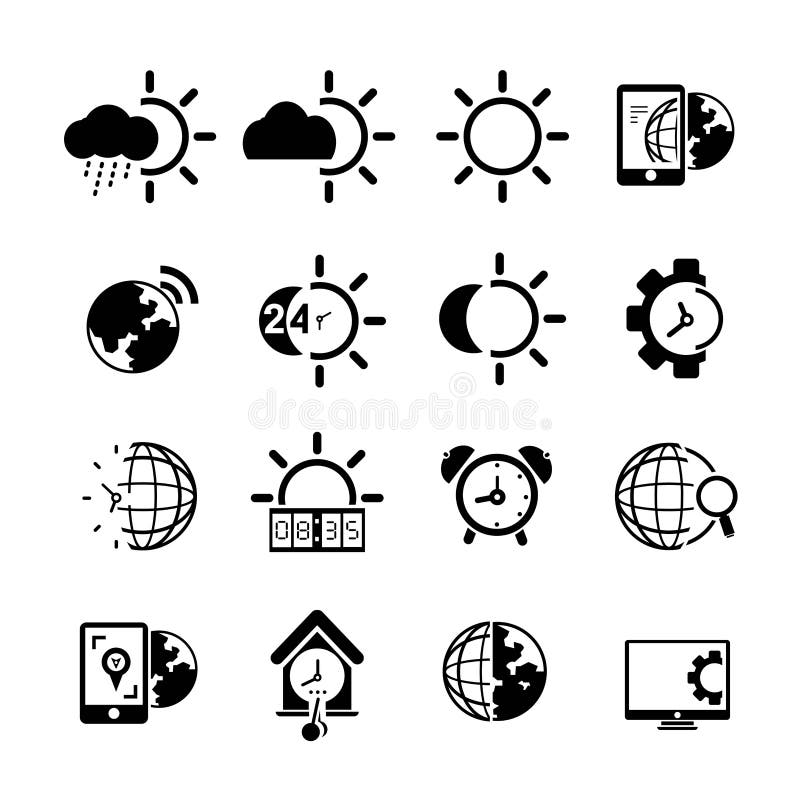 Weather icons stock vector. Illustration of hours, cloud - 36445570
