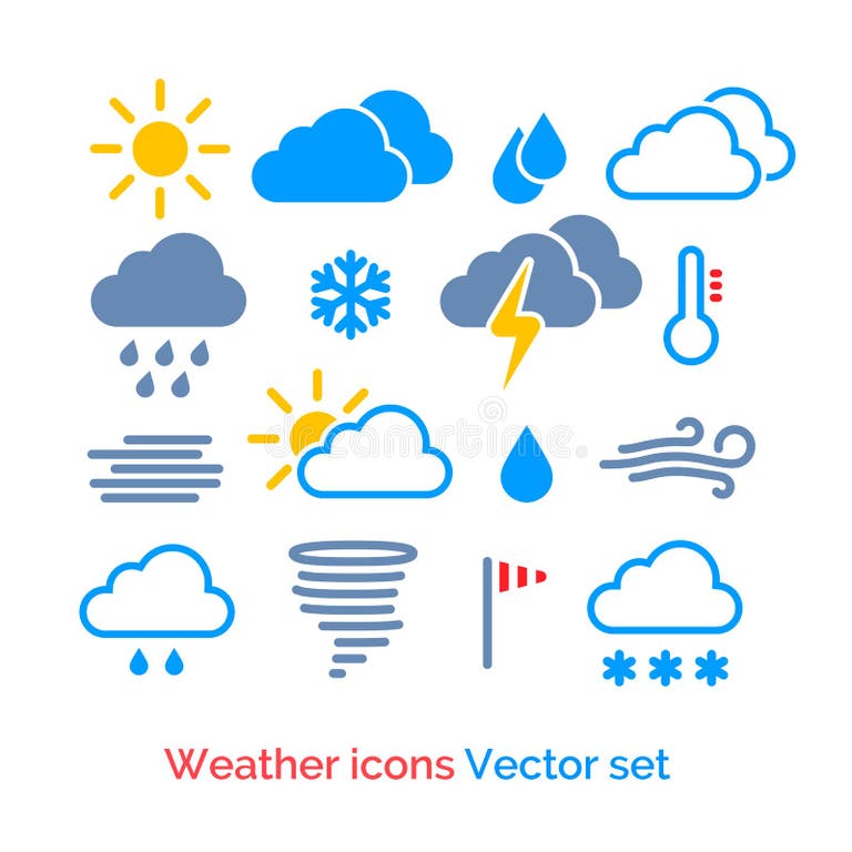 Set Colorful Weather Icons Stock Illustrations – 4,780 Set Colorful ...