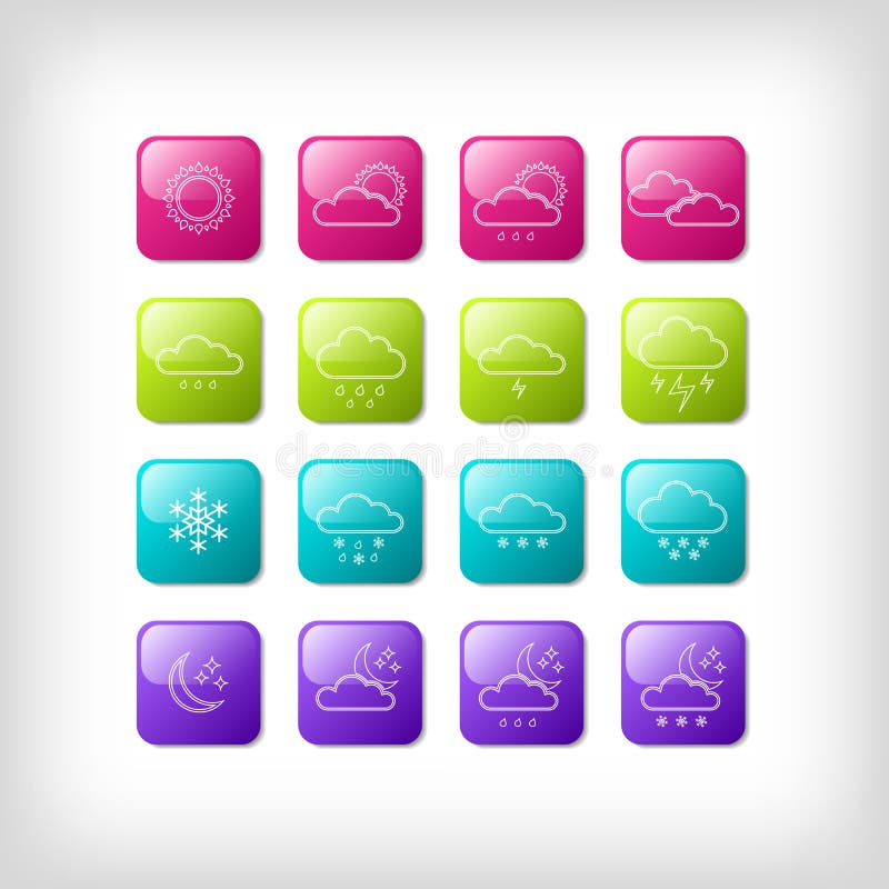 Weather icons stock vector. Illustration of heavy, moon - 41591707