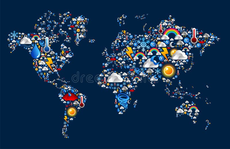 Weather blue icons set stock vector. Illustration of climate - 28849104