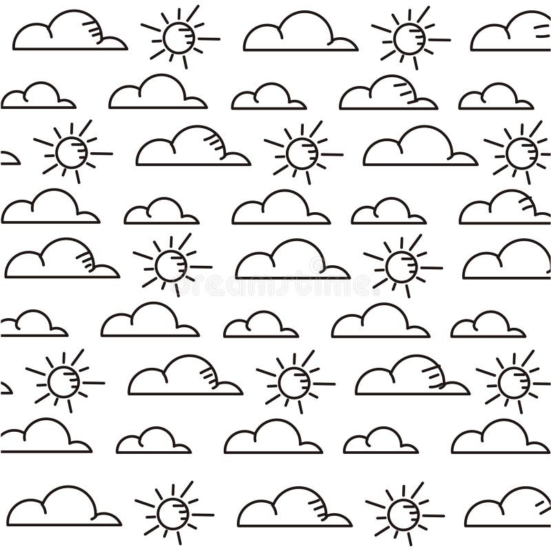 Weather Icons Sketches Hand Drawn Background Vector Stock Vector ...