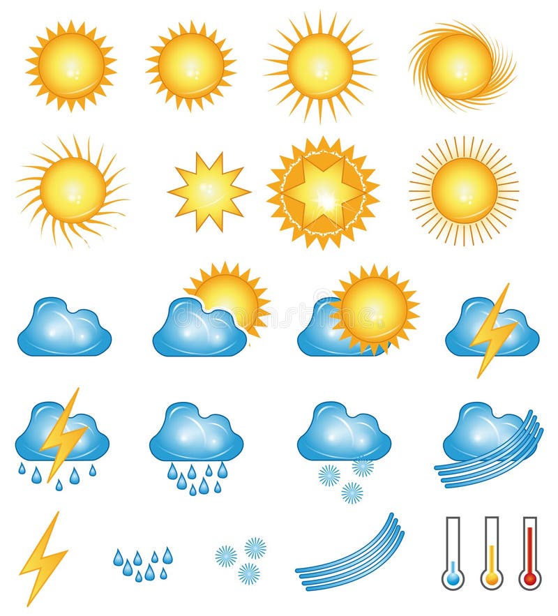 Weather icons stock vector. Illustration of legend, sunny - 40258264