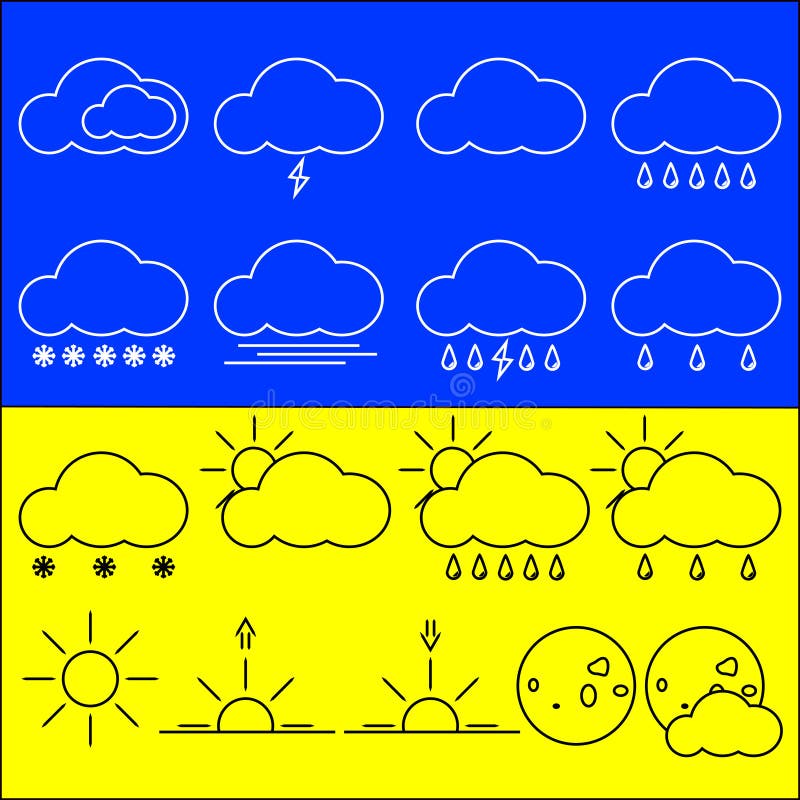 Weather icons stock vector. Illustration of icons, button - 85441287
