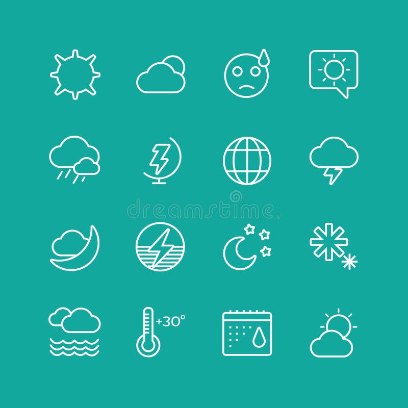 Weather Icons Vector Set. Clouds, Sky or Wind and Stock Vector ...