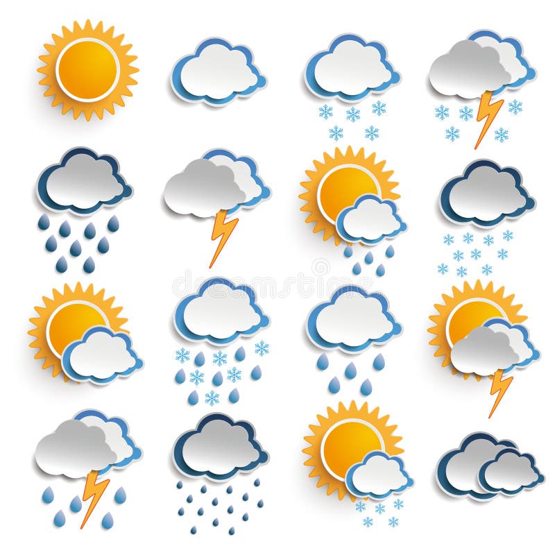 Weather icons stock vector. Illustration of flakes, buttons - 103380