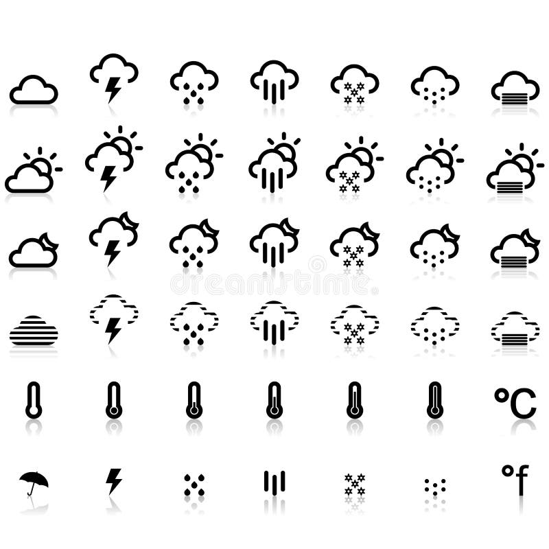 Weather icons stock vector. Illustration of sign, storm - 49025250