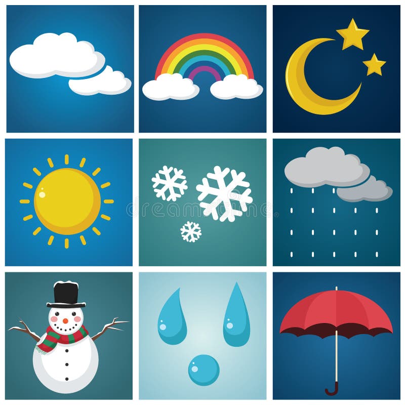 Weather Illustration Set stock vector. Illustration of decoration ...