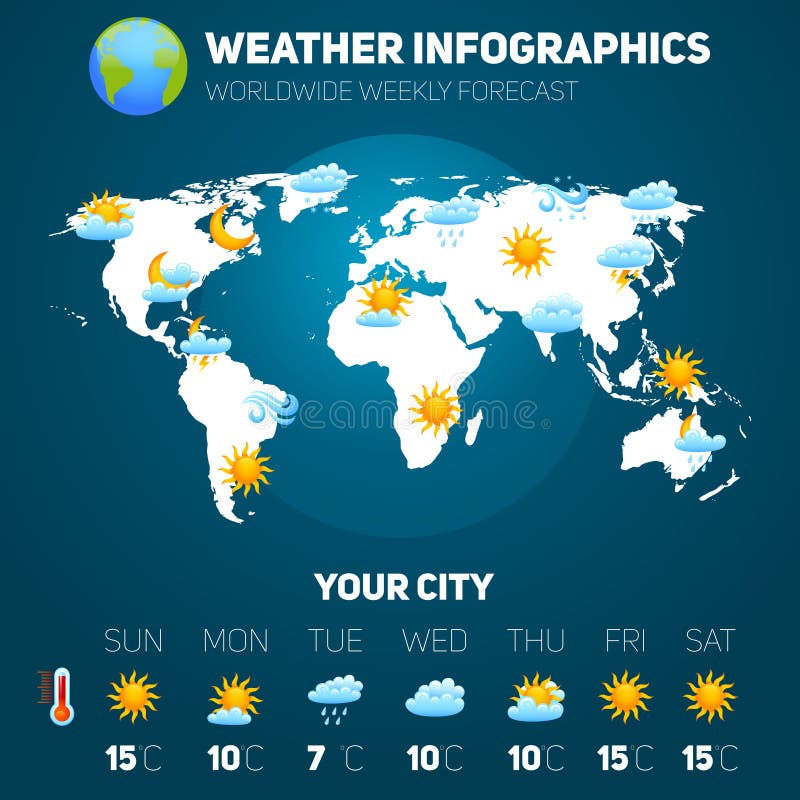 Weather Infographic Set stock vector. Illustration of information ...