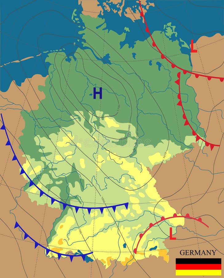 Germany. Weather Map of the Germany. Meteorological Forecast Stock ...