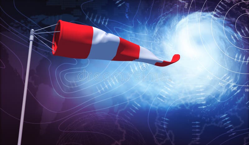 Wind Direction in a Blue Background. Stock Illustration - Illustration ...