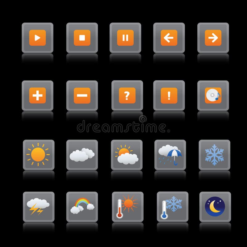 Weather and media boxes stock vector. Illustration of favorite - 25125677