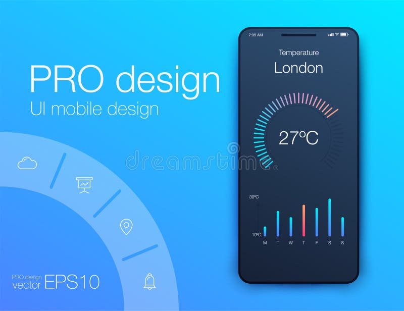 Weather Ui Material Design Stock Vector Illustration Stock Vector Illustration Of Design