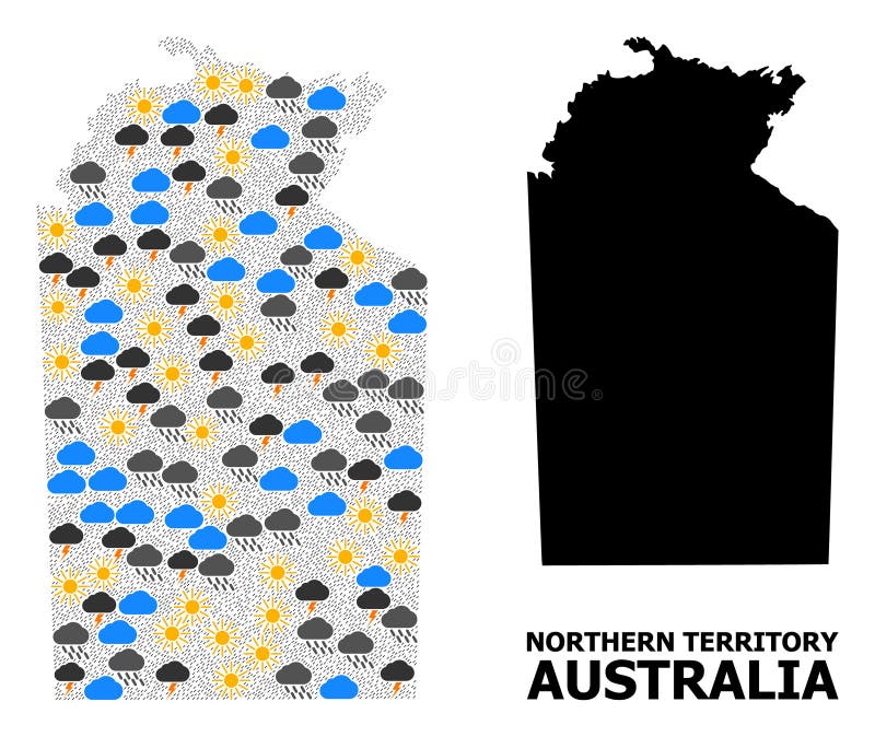 Weather Mosaic Map of Australian Northern Territory Stock Illustration ...