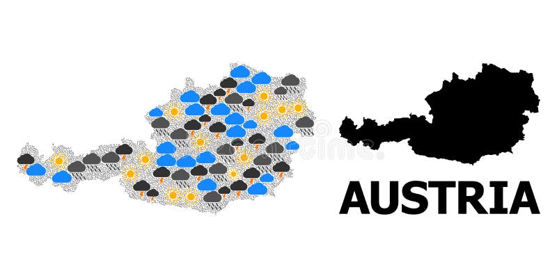 Weather Mosaic Map of Austria Stock Illustration - Illustration of ...