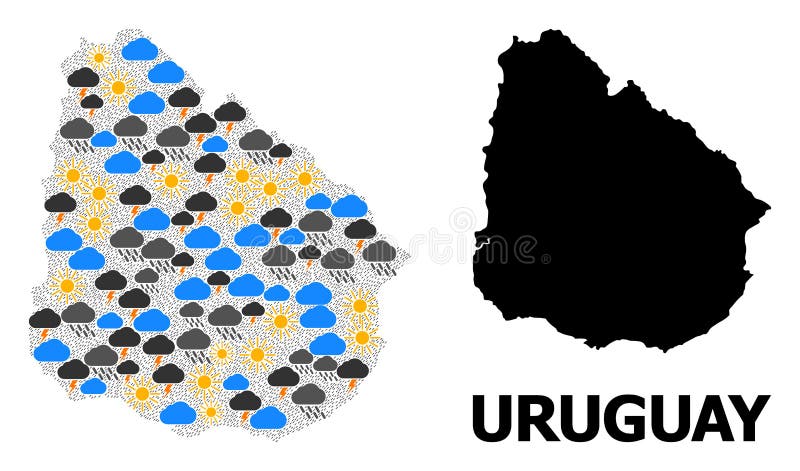 Weather Mosaic Map of Uruguay Stock Illustration - Illustration of ...