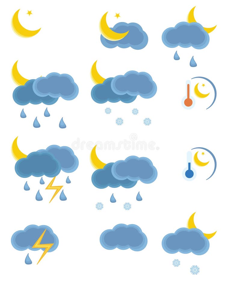 Weather Symbols Clear Night Stock Illustrations – 461 Weather Symbols ...