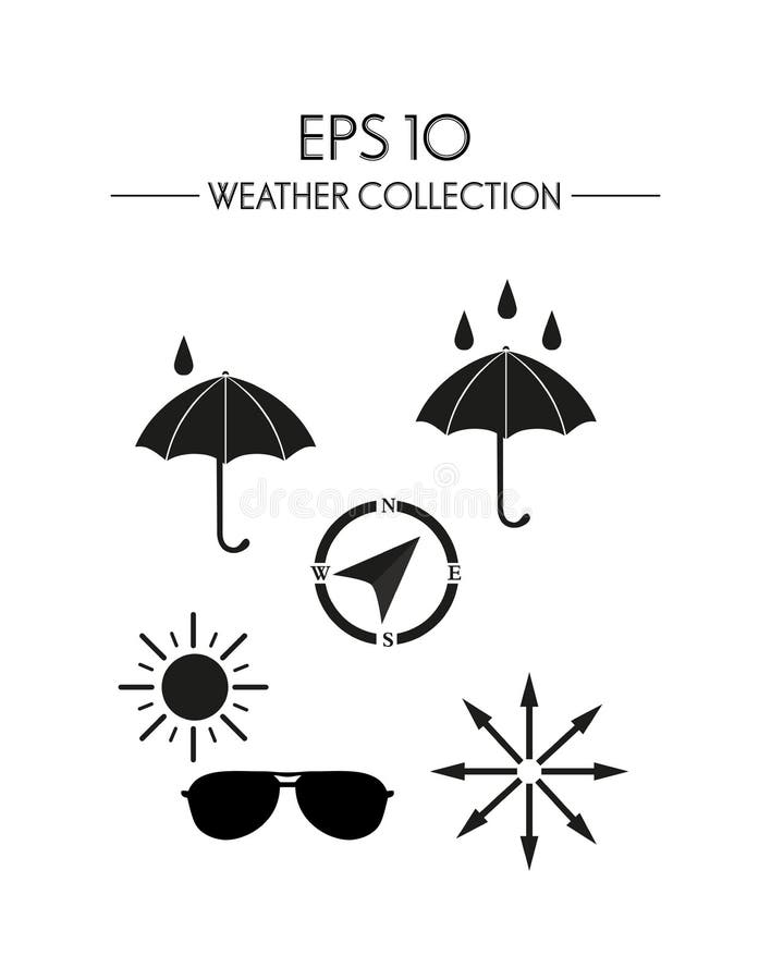 The Weather Set. Objects Describing Types of Weather Stock Illustration ...
