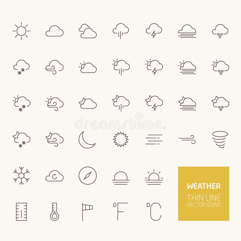 Flat Weather App UI Elements Stock Vector - Illustration of collection ...