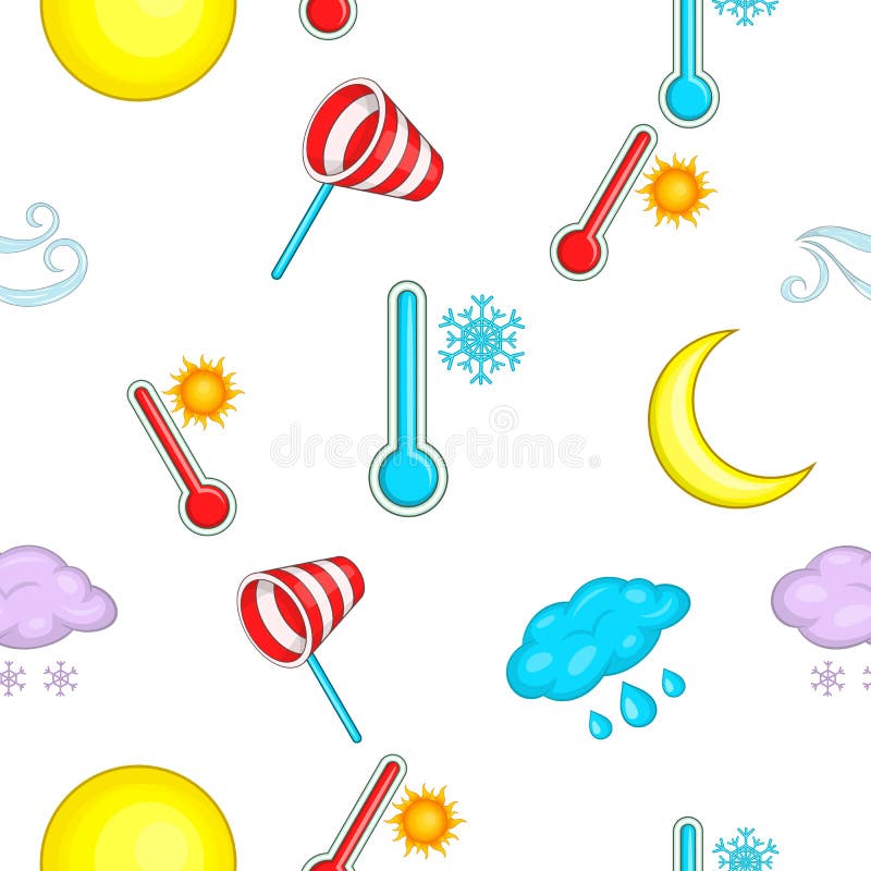 Weather Pattern, Cartoon Style Stock Vector - Illustration of heat ...