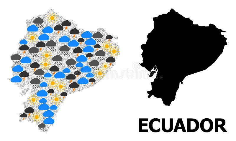 Weather Pattern Map of Ecuador Stock Illustration - Illustration of ...
