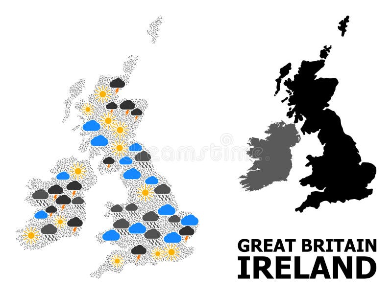 Weather Pattern Map of Great Britain and Ireland Stock Illustration ...