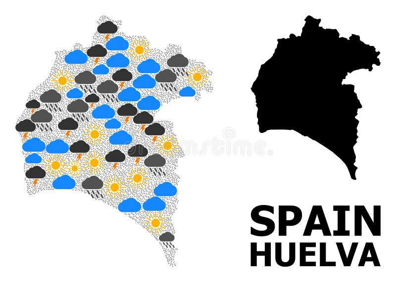 Weather Pattern Map of Huelva Province Stock Illustration ...