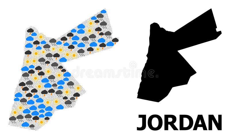 Weather Pattern Map of Jordan Stock Illustration - Illustration of flat ...