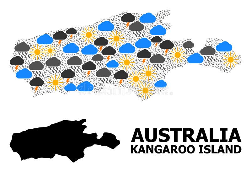 Weather Pattern Map of Kangaroo Island Stock Illustration ...