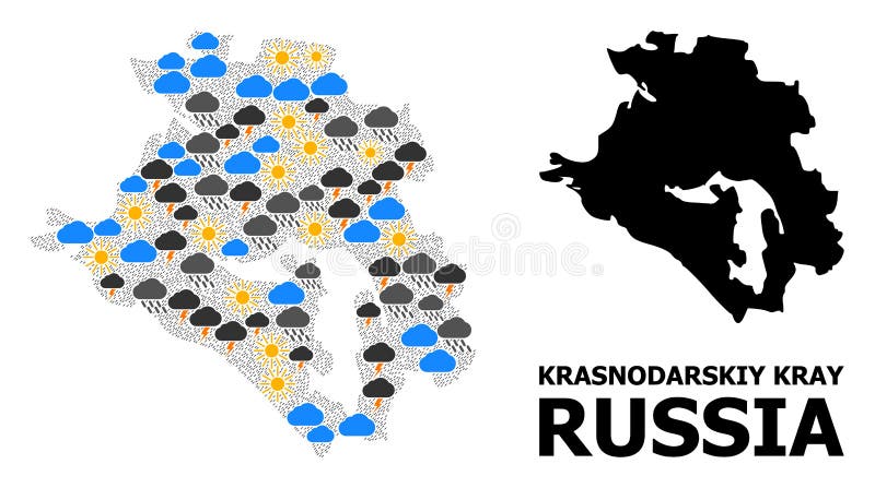 Weather Pattern Map of Krasnodarskiy Kray Stock Illustration ...