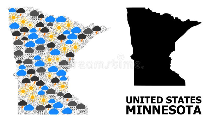 Weather Pattern Map of Minnesota State Stock Illustration ...