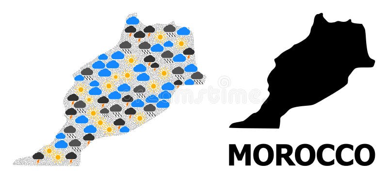 Weather Pattern Map of Morocco Stock Illustration - Illustration of ...