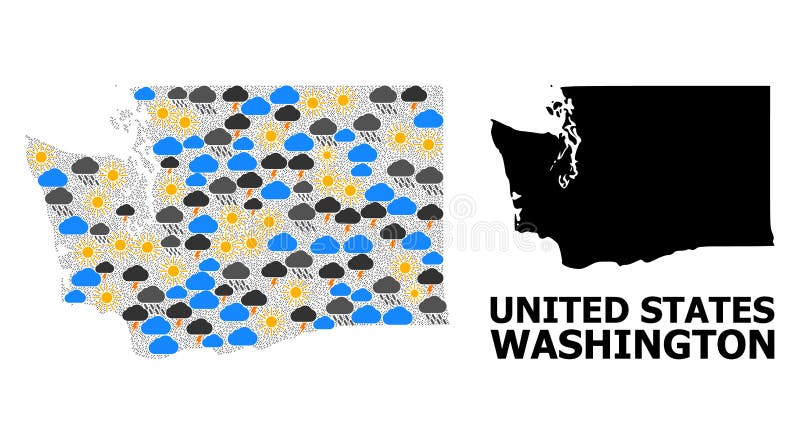 Web Map of Washington State Stock Illustration - Illustration of ...