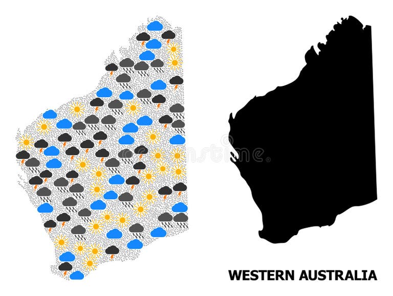 Weather Pattern Map of Western Australia Stock Illustration ...
