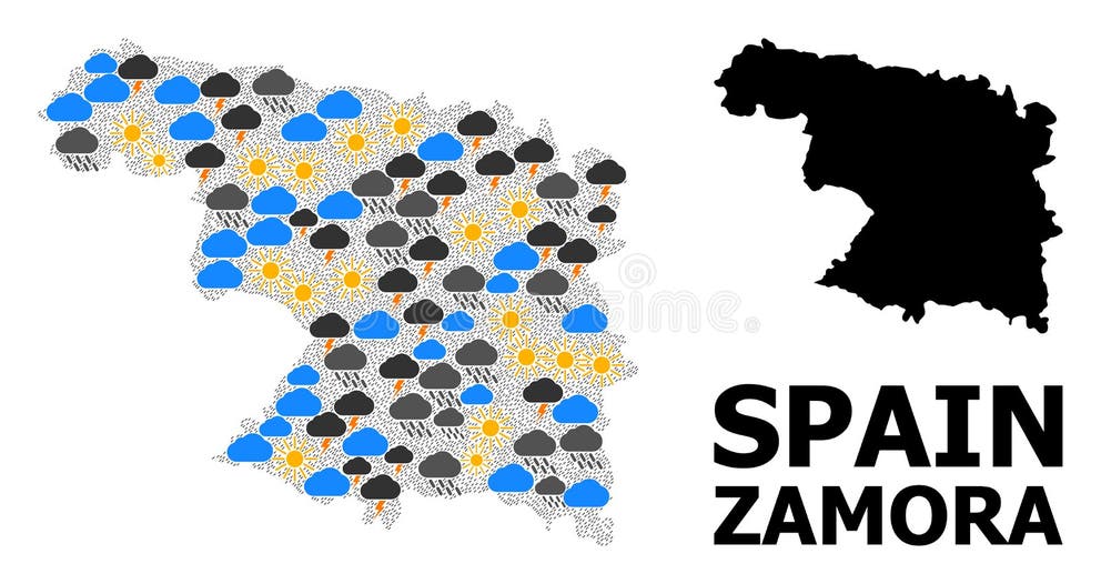 Weather Pattern Map of Zamora Province Stock Illustration ...