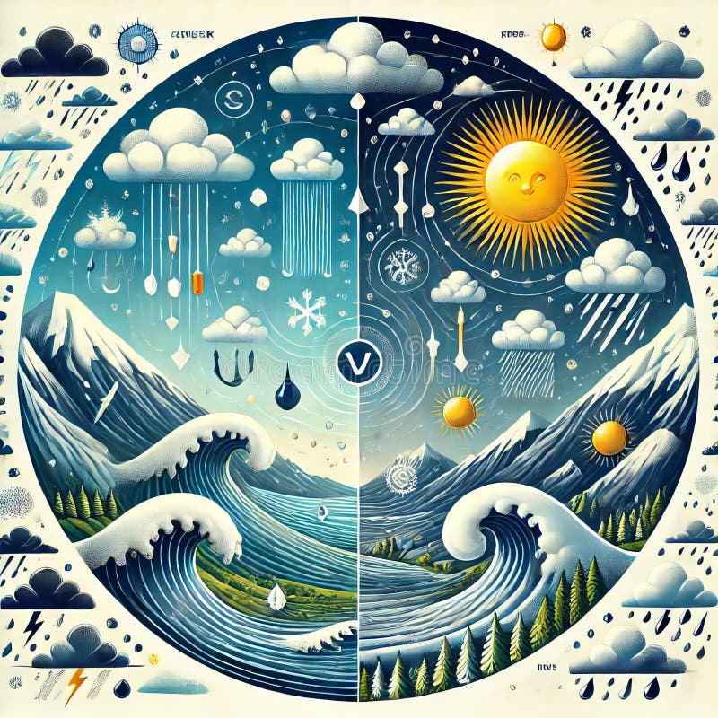 Weather Patterns an Illustration of Different Weather Patterns I Stock ...
