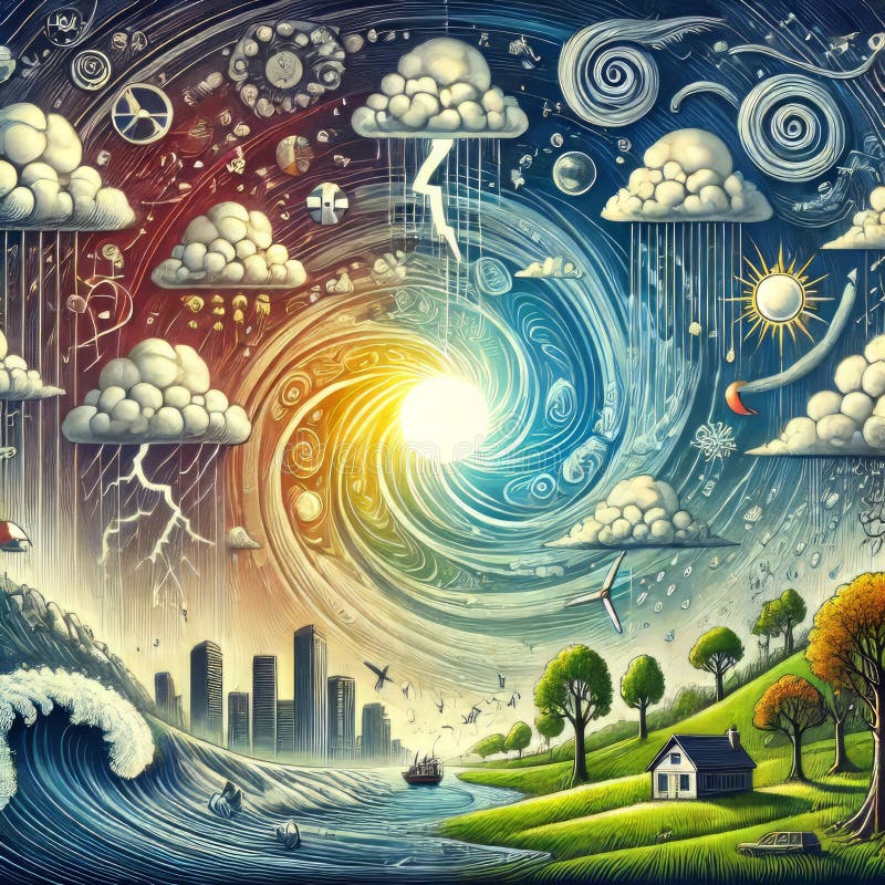 Weather Patterns an Illustration of Different Weather Patterns I Stock ...