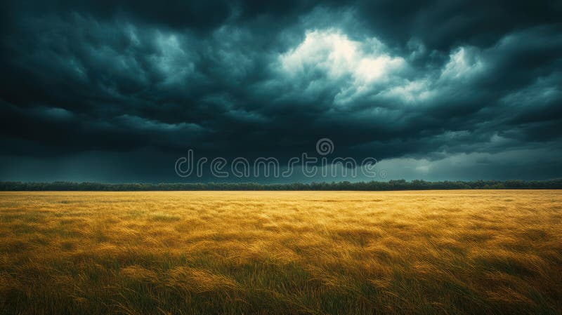 Weather Phenomena, Dramatic Lighting and Space for Text As Dark Storm ...