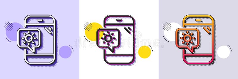 Weather Phone Line Icon. Travel Device Sign. Halftone Dotted Pattern ...