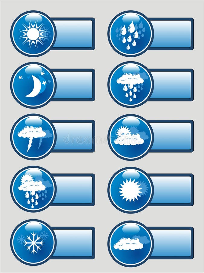 Weather Pictograms Banner Set Stock Vector - Illustration of clip ...