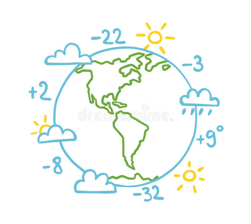 Weather on Planet Earth. Global Warming. Temperature Weather Forecast ...