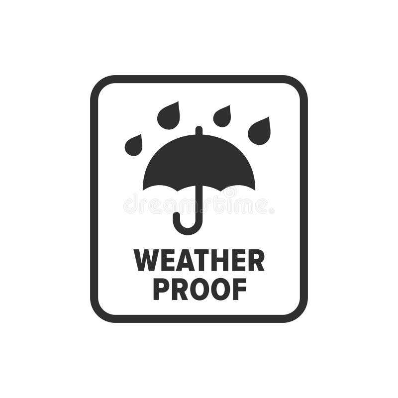 Weather proof symbol stock vector. Illustration of label - 144111495