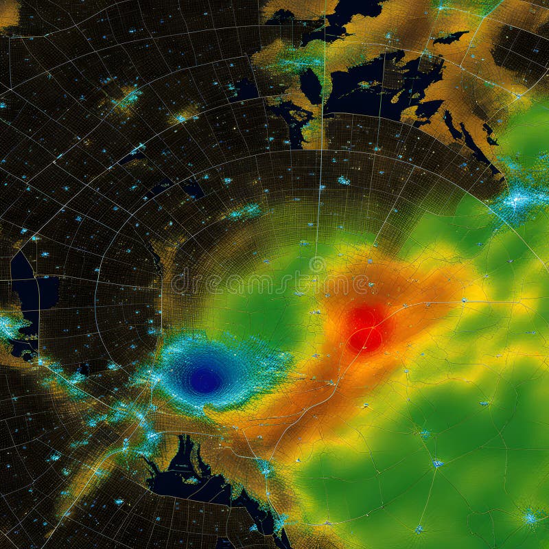 Weather Radar with Clouds , Ai-generatet Stock Illustration ...