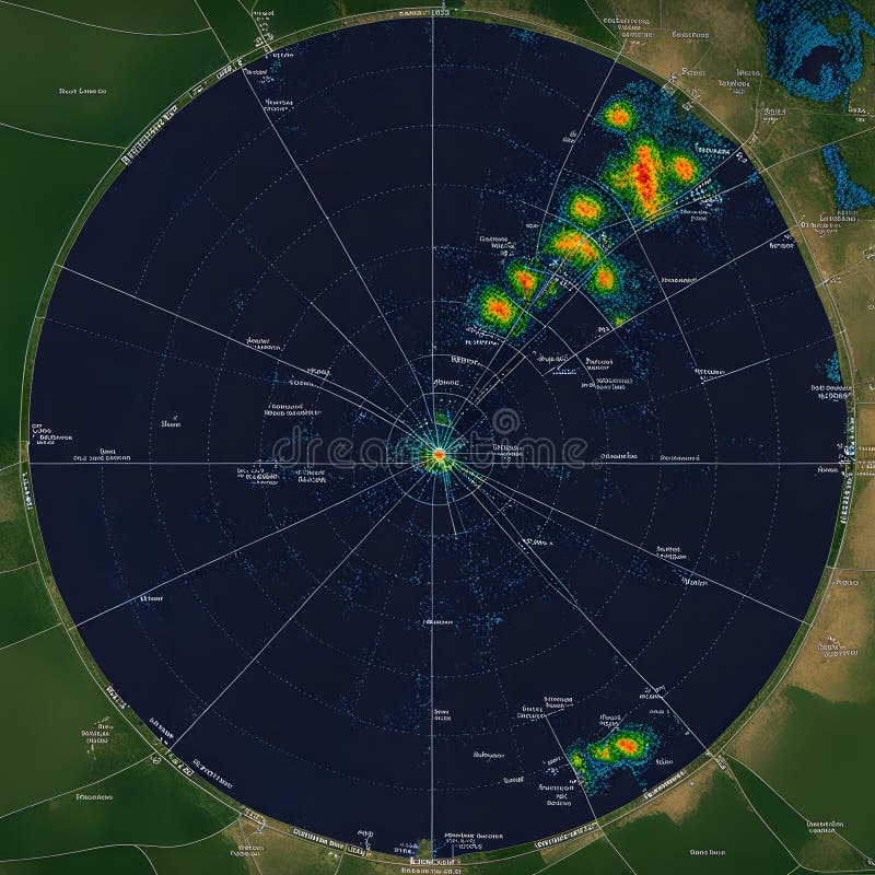 Weather Radar with Clouds , Ai-generatet Stock Illustration ...