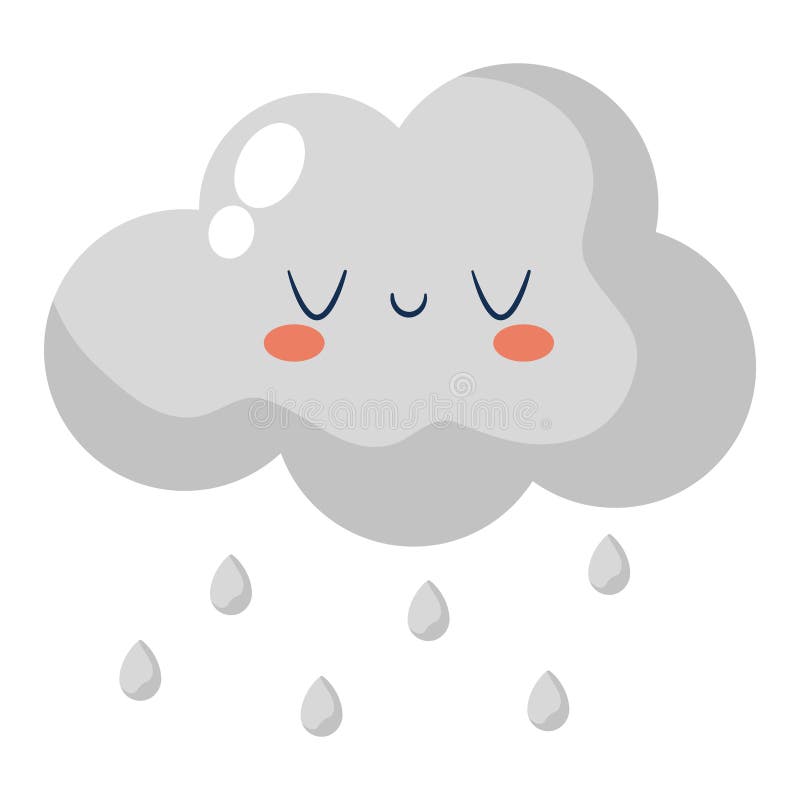 Weather rain cloud cute stock vector. Illustration of funny - 310836594