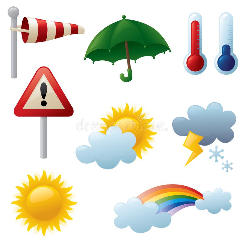 Weather related icons. stock vector. Illustration of storm - 45749863